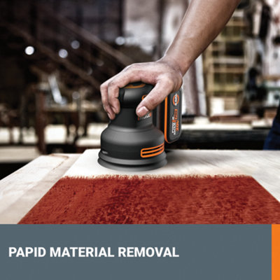 WORX 20V Cordless Brushless 125mm Rotary Sander (BARE) WX823.9