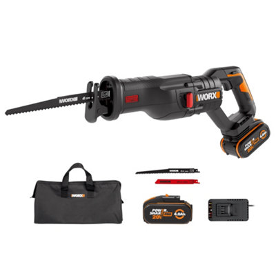 WORX 20V Cordless Brushless Reciprocating Saw with quick change blade ...