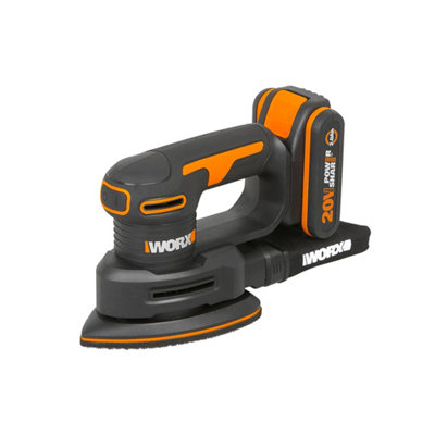 WORX 20V Cordless Detail Sander with 1x 2.0Ah Battery and Charger WX822