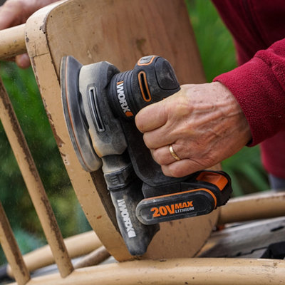 WORX 20V Cordless Detail Sander with 1x 2.0Ah Battery and Charger WX822