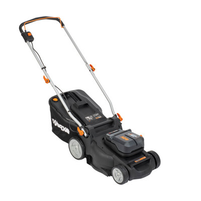 WORX 40V 37cm Cordless Brushless Lawn Mower with 2 x 4.0Ah Batteries ...