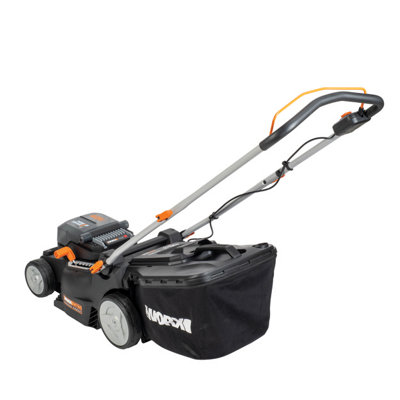 WORX 40V 37cm Cordless Brushless Lawn Mower with 2 x 4.0Ah Batteries ...