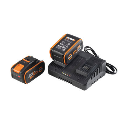 WORX 40V 37cm Cordless Brushless Lawn Mower with 2 x 4.0Ah Batteries ...