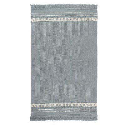 Woven Indoor Outdoor Washable Rustic Trim Rug Sky Grey/Cream 120X170 ...