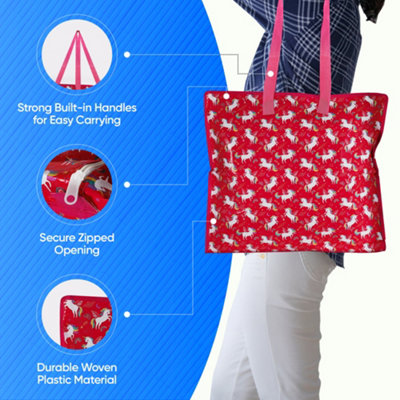 WOVEN STORAGE LAUNDRY BAG - ASSORTED DESIGNS