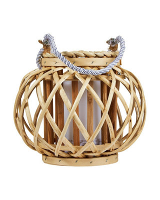 Woven willow and rattan Naxos Round LED Lantern