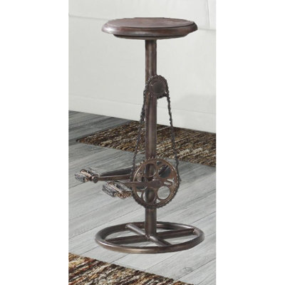Wow Cycle Stool with Wooden Top - Mango Wood/Iron - L41 x W38 x H75 cm ...