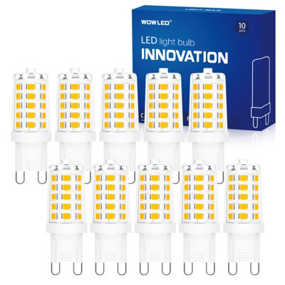 WOWLED 10 X G9 LED Light Bulbs, 3W Warm White, Equivalent to 35W G9 ...