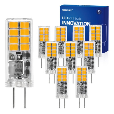 WOWLED 10X G4 2W LED Light Bulbs, 3000K Warm White, Equivalent to 20W ...