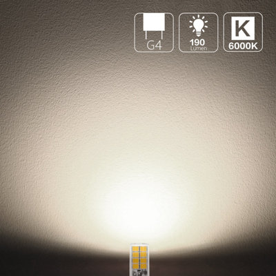 WOWLED G4 LED Light Bulbs, Upgraded Super Bright 2W Cool White 6000K ...
