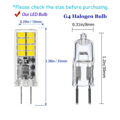 WOWLED G4 LED Light Bulbs, Upgraded Super Bright 2W Cool White 6000K ...