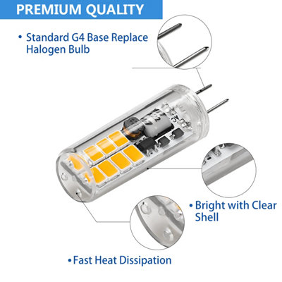 WOWLED G4 LED Light Bulbs, Warm White 2W Replace 20W Halogen Bulbs, 12V Non-Dimmable, Ideal for ...