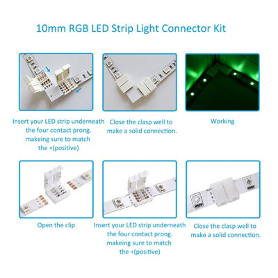 WOWLED LED Strip Light Connector Kit Including RGB Extension Cable ...
