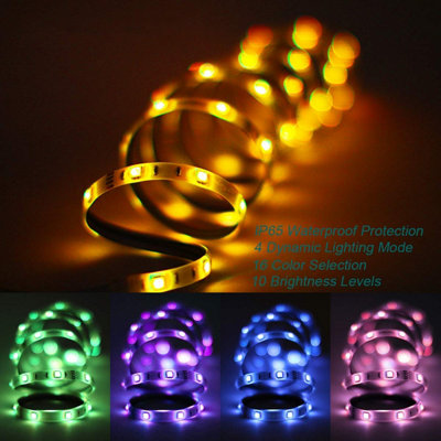 WOWLED USB & Battery Powered 2m 5050 RGB Multi Color LED Strip Light ...