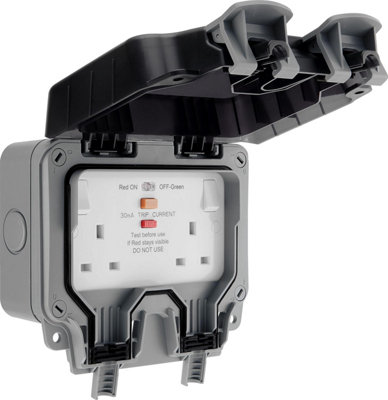 WP22ARCD DOUBLE SWITCHED RCD PROTECTED 13A OUTDOOR SOCKET
