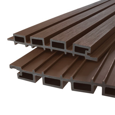 WPC Composite Cladding Brown Boards x 4 Co Extrusion Wall Slatted ...
