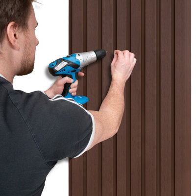 WPC Composite Cladding Brown Boards x 4 Co Extrusion Wall Slatted ...