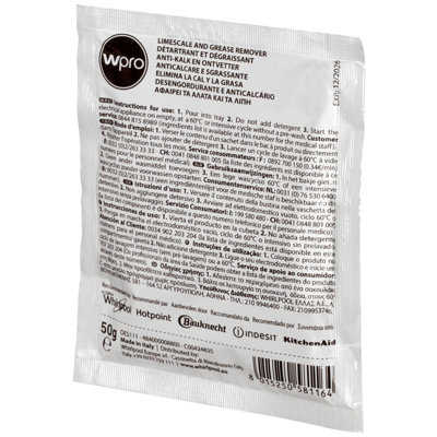 Wpro Universal Limescale & Grease Remover Detergent for Washing Machine ...
