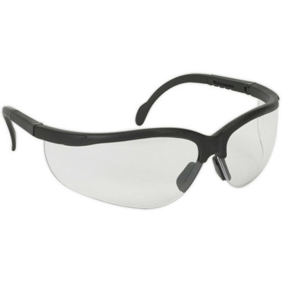 Wraparound Safety Spectacles - Clear Anti Scratch Lens - Adjustable ...