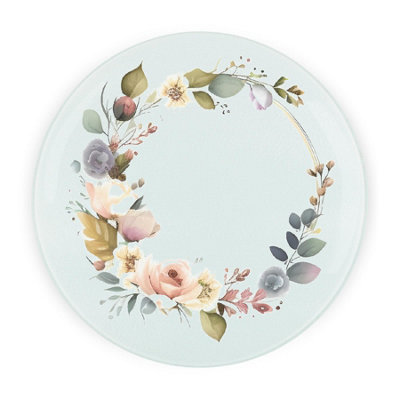 Wreath Round Glass Worktop Saver - Textured Chopping Board Worktop ...
