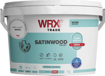 WRX Trade Water-based Satinwood Paint 1LT. Brilliant White
