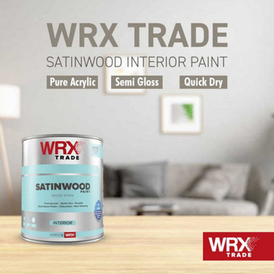 WRX Trade Water-based Satinwood Paint 5LT. Brilliant White