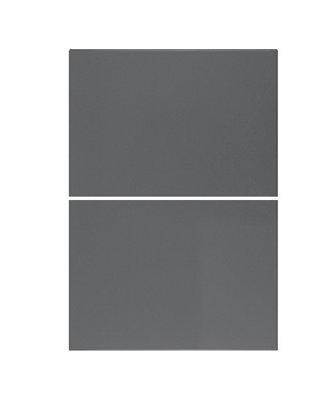 WTC Dust Grey Gloss Vogue Lacquered Finish 900mm 2 Drawer Drawer Front ...