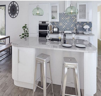 WTC Vogue White Gloss 1000mm Kitchen Base Unit Complete With Doors and ...