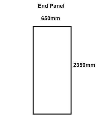 WTC White Gloss Vogue Lacquered Finish Larder End Panel 2350mmx650mm