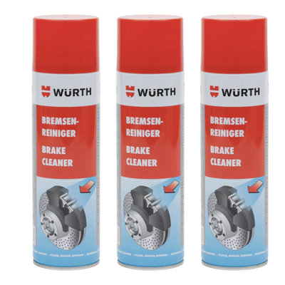 Wurth Brake Cleaner Spray Professional Parts Degreaser 3x500ml
