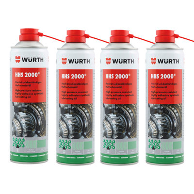 Wurth HHS 2000 Adhesive Lubricant High pressure-resistant 4x500 ml