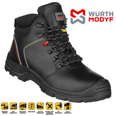 Wurth Modyf Black Safety Boots With ESD Lining, Steel Toecap & Midsole.
