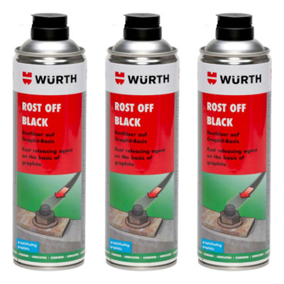 Wurth Rost off Black Graphite-Based Rust Remover Cleaner 500ml x3