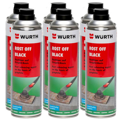 Wurth Rost off Black Graphite-Based Rust Remover Cleaner 500ml x6