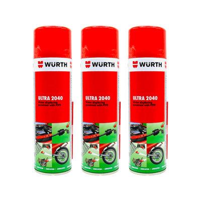 WURTH ULTRA 2040 LUBRICANT, PENETRANT AND WATER DISPLACER 3X500ML