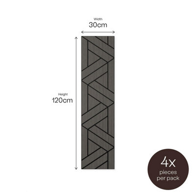 WVH Grey Oak Weave Geometric Wood Veneer Acoustic Felt Backing ...