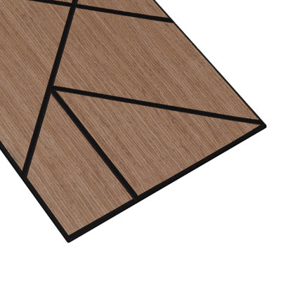 WVH Walnut Prism Geometric Wood Veneer Acoustic Felt Backing Decorative ...
