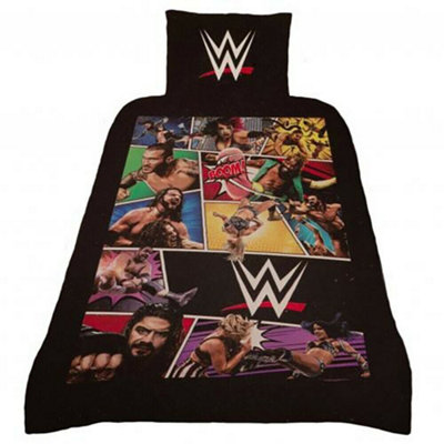 WWE Royal ble Duvet Cover Set Black/Red (Single) | DIY at B&Q