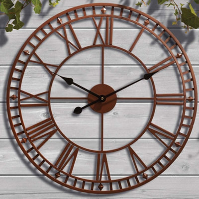 Wyegate Outdoor Garden Wall Clock Large Weatherproof with Roman ...
