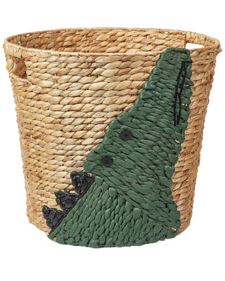 Wyld and Coco Wicker Crocodile Toy Basket, Large Natural Water Hyacinth ...