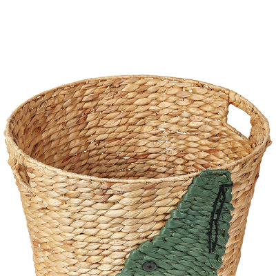 Wyld and Coco Wicker Crocodile Toy Basket, Large Natural Water Hyacinth ...