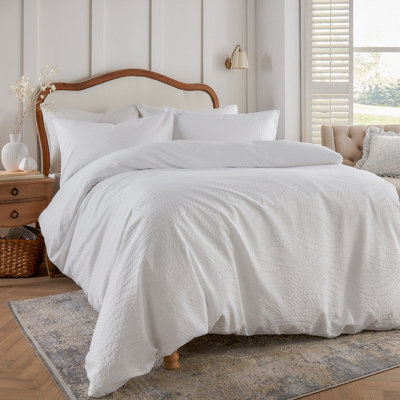 Wylder Georgia Heat Pressed Duvet Cover Set, Double, White