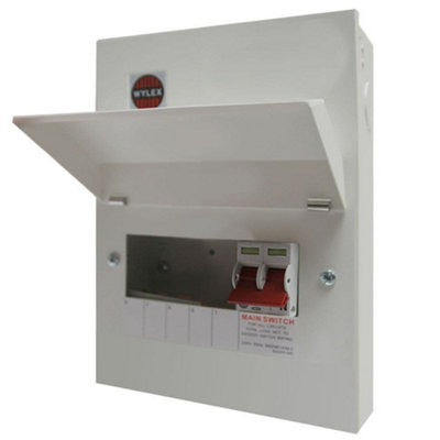 WYLEX 8 Way Metal Cons Unit + MAIN SWITCH ("L" VERSION- FIXED BUSBAR ...