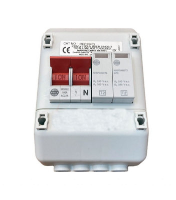Wylex REC2SPD 100A 2 Way Isolator Switch with Type 2 SPD Main Switch ...