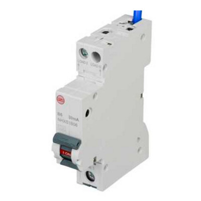 WYLEX10A 30mA MINI RCBO B CURVE 1P 1MOD (2018), Type A