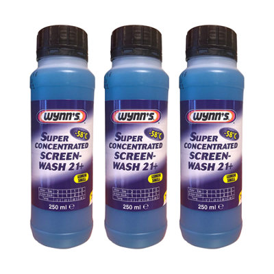 WYNNS Screen Wash Concentrate Windscreen Cleaner Lemon Scent 3x250ml