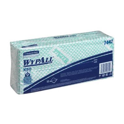 WypAll X50 Colour Coded Cleaning Cloths 7442 - Green Wiping Cloths - 1 ...