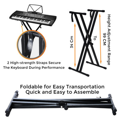 X Frame Keyboard Stands Double Beam Music Electronic Keyboard Stand