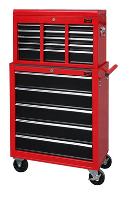 X-Large Tool Chest & Roll Cab Blue Lockable 14 Drawer Steel Cabinet ...