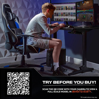 X-Rocker Agility Compact Gaming Chair Racing PC Reclining Adjustable PC ...